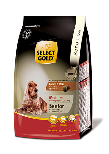 SELECT GOLD Senior Sensitive medium lam & ris i 4kg
