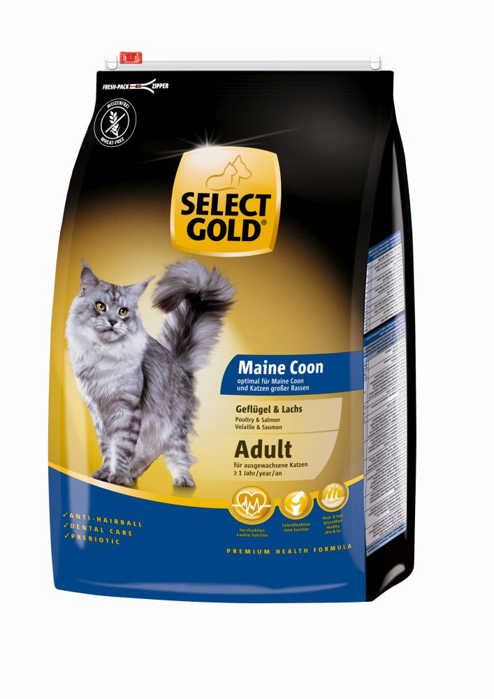 SELECT GOLD Adult Maine Coon fjerkræ & laks i 3kg