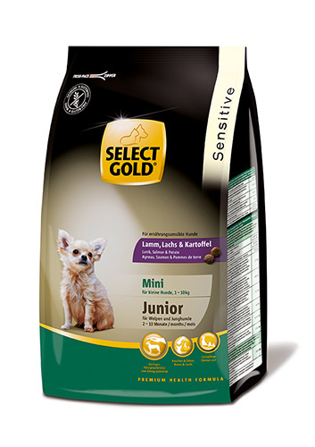 SELECT GOLD Junior Sensitive mini lam, laks & kartofler i 4kg